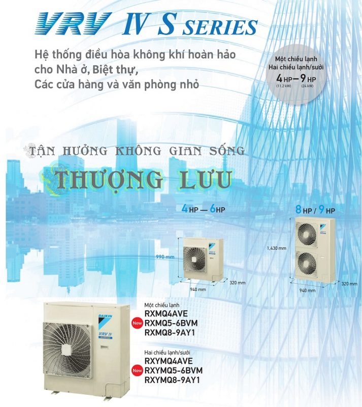 Điều hòa trung tâm Daikin VRV IVs RXMQ4AVE 4HP - 1 chiều - Daikin Tân Việt